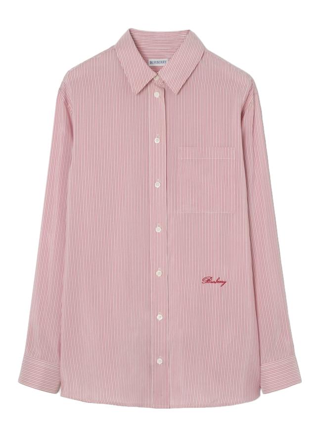 BURBERRY Burberry Relaxed Fit Striped Silk Shirt